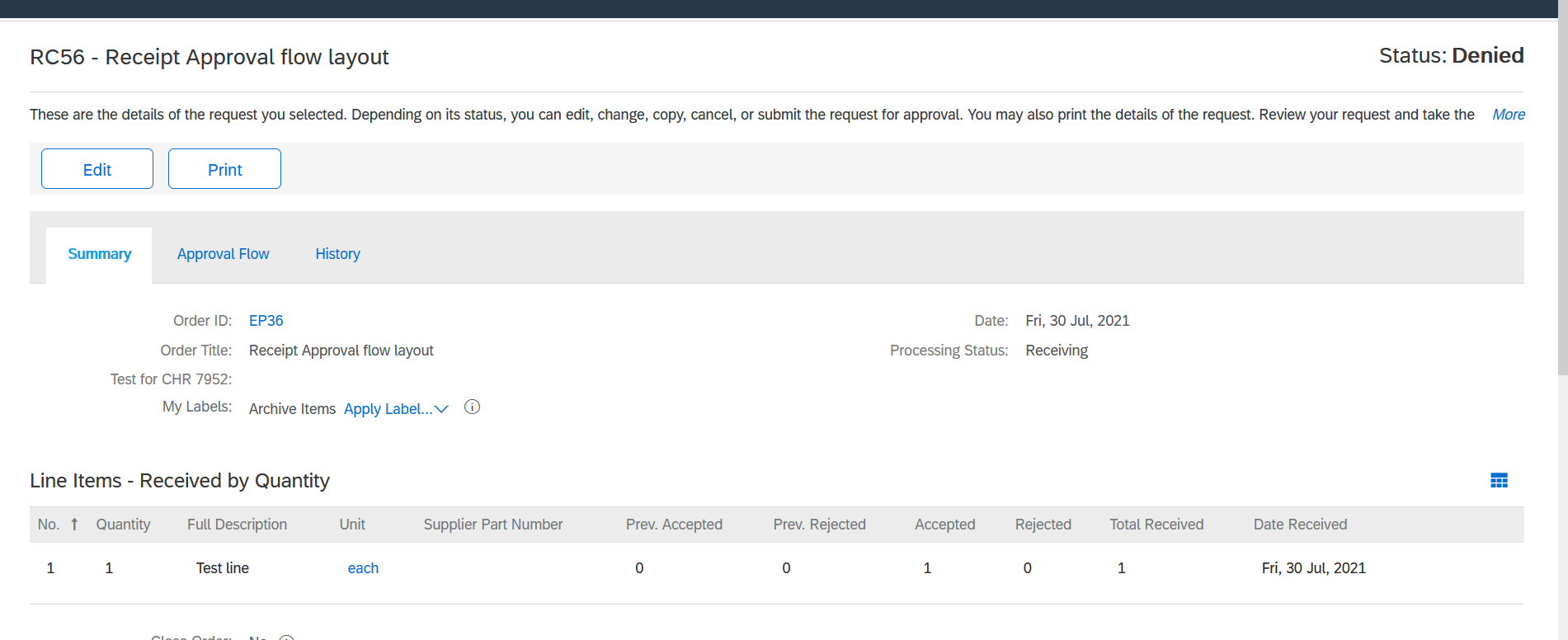 No Resend button on Receipt
